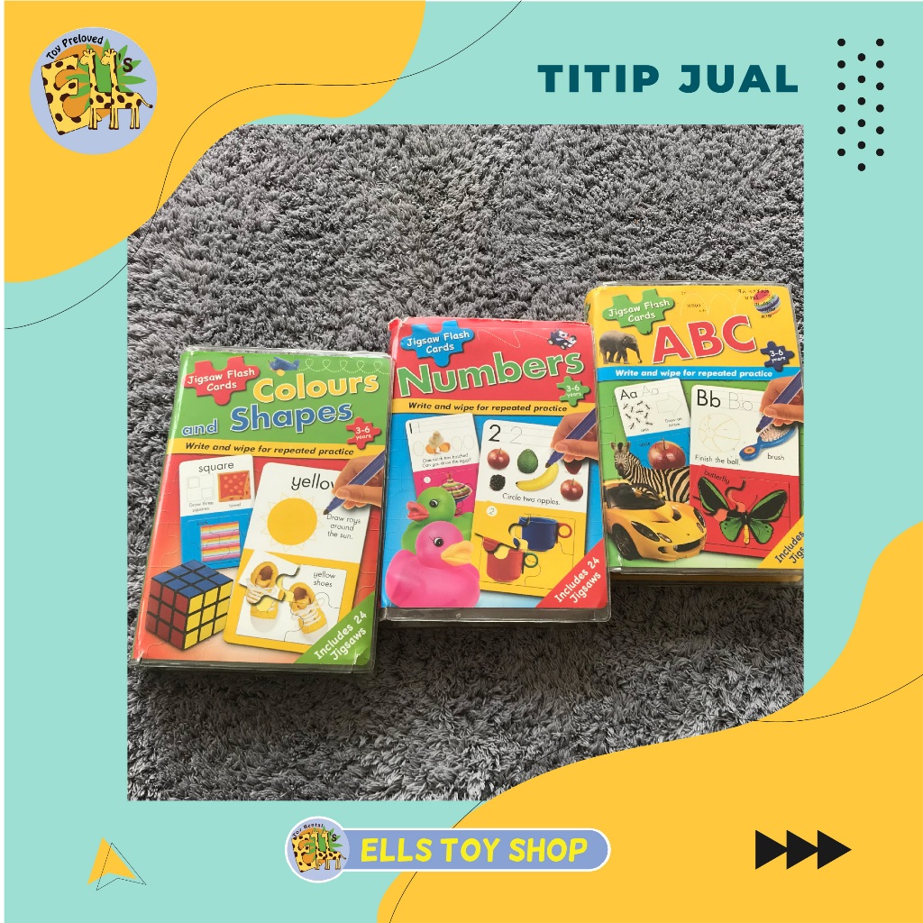 Jual Jigsaw Flash Cards Puzzle Number-Colours and Shapes-ABC | Shopee ...