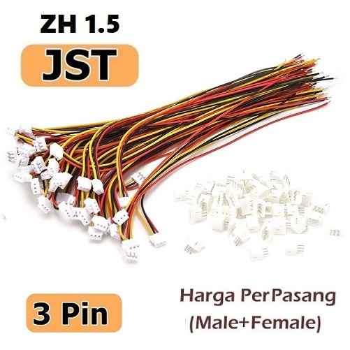 Jual 1 Sets Cable Connector Male Female Mini Micro ZH 1.5mm 2 Pin / 3 ...