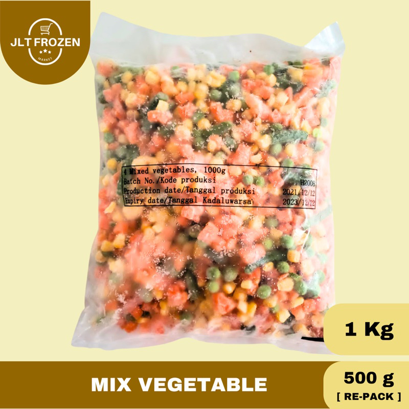 Jual Mix Vegetable Frozen / 4 macam Sayuran Beku - 500g / 1kg | Shopee ...