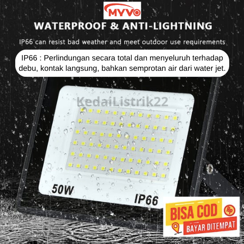 Jual LAMPU SOROT MYVO 50W 100W LED / OUTDOOR SUPER TERANG LUMINER PUTIH ...