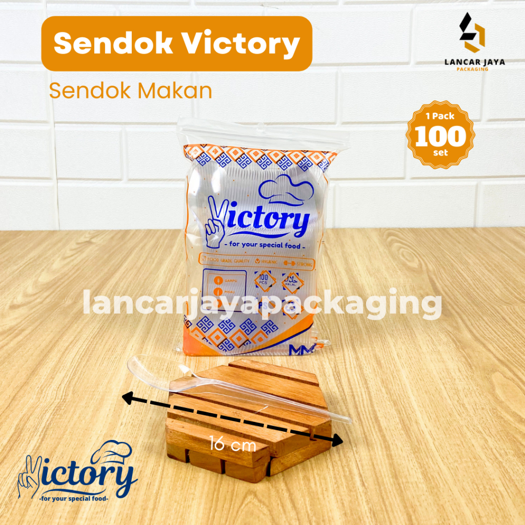 Jual [100 PCS] Sendok Garpu Makan Plastik Putih Bening Transparan Hitam ...