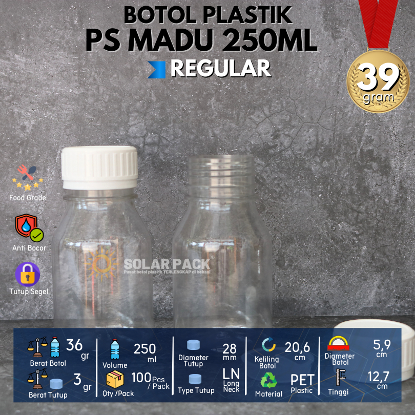 Jual Botol plastik PET 250ml PS minuman jus susu kopi tutup segel kecil ...