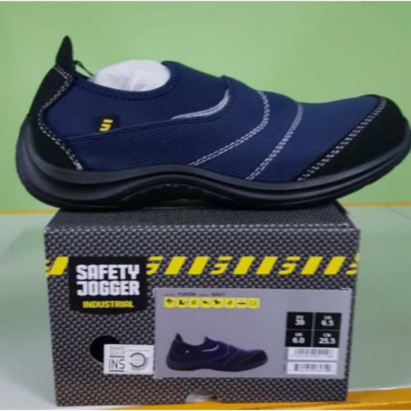 Jual Sepatu Safety Jogger YUKON (Black / Blue) | Shopee Indonesia