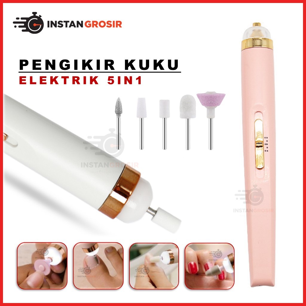Jual Alat pengikir kuku elektrik 5in1 pedicure manicure USB Charger ...