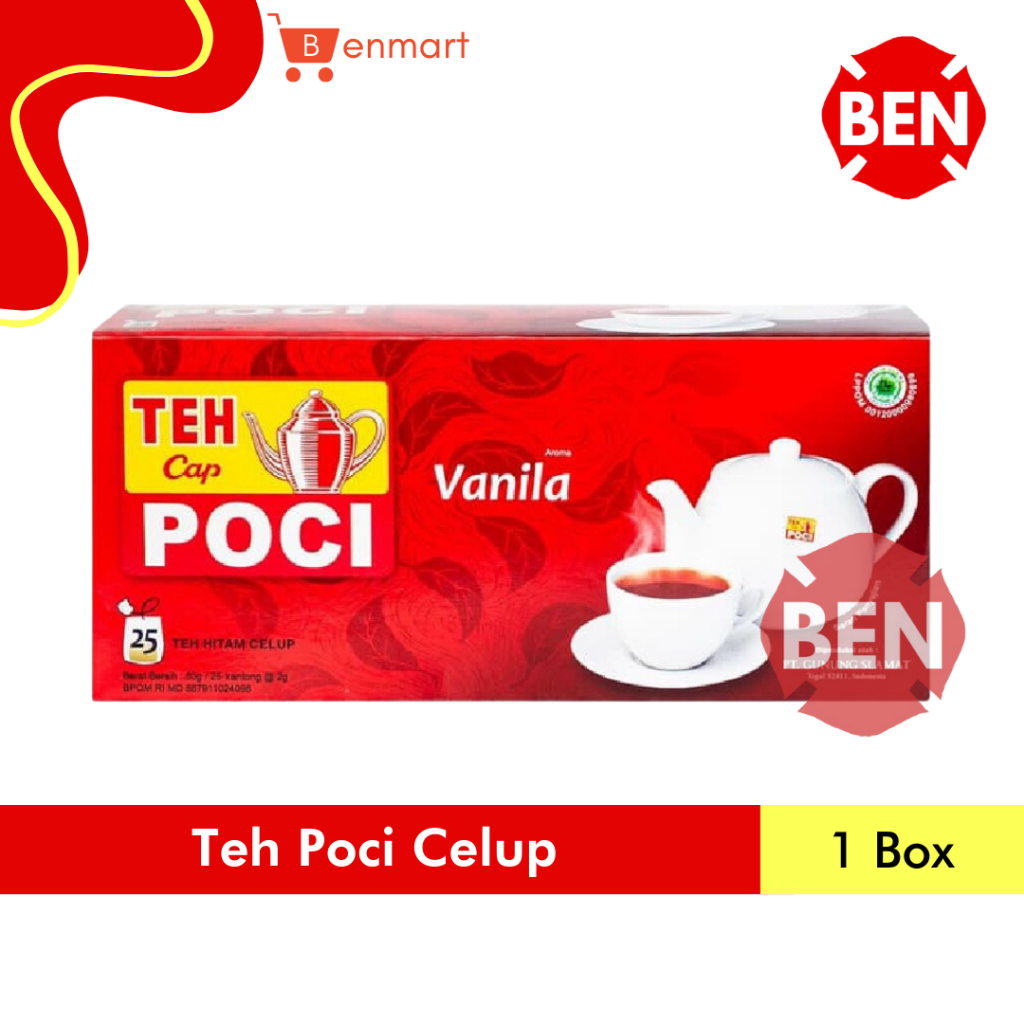 Jual Teh Cap Poci Vanila Celup 1 Box 25 Kantong Vanilla Tea Hitam ...