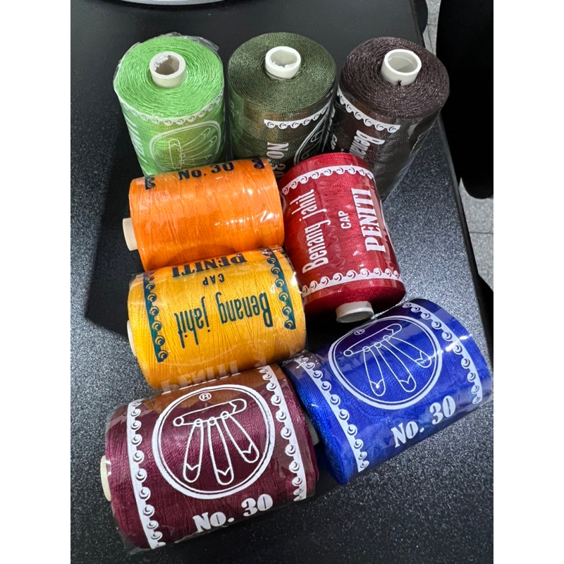 Jual Benang Nylon/Benang Peniti No 30/Cap Peniti (1 pack = 10 roll ...