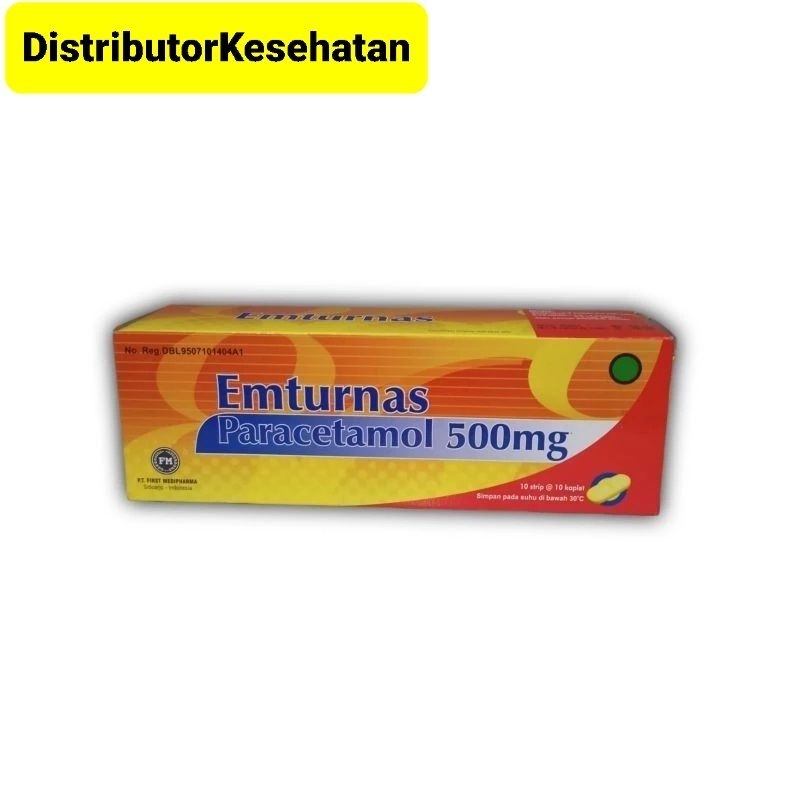 Jual Emturnas Paracetamol 500mg 1 Box 10 Strip 100 Tablet Obat Sakit ...