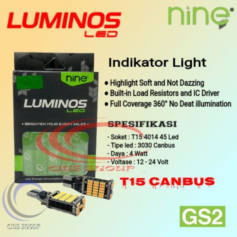 Jual LAMPU SENJA LED LUMINOS NINE T10/T15/T16 CS1 45 TITIK CANBUS SUPER ...