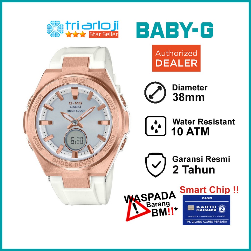 Jual Casio Baby-G MSG-S200G-7ADR Jam Tangan Wanita Analog Digital Putih Steel Baby-G MSG-S200G ...