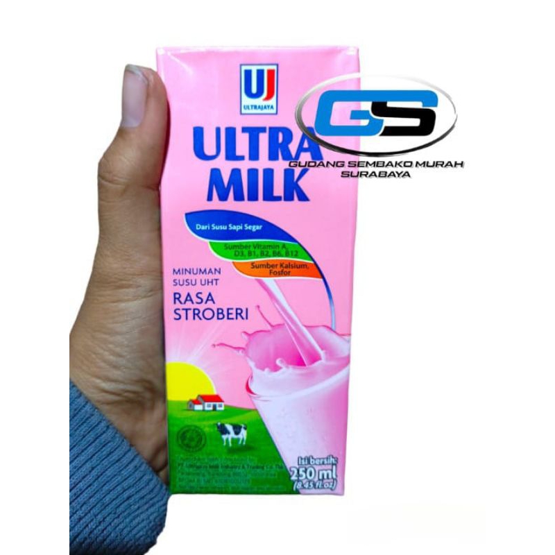 Jual Susu ultra milk strawberry, cokelat 250ml | Shopee Indonesia