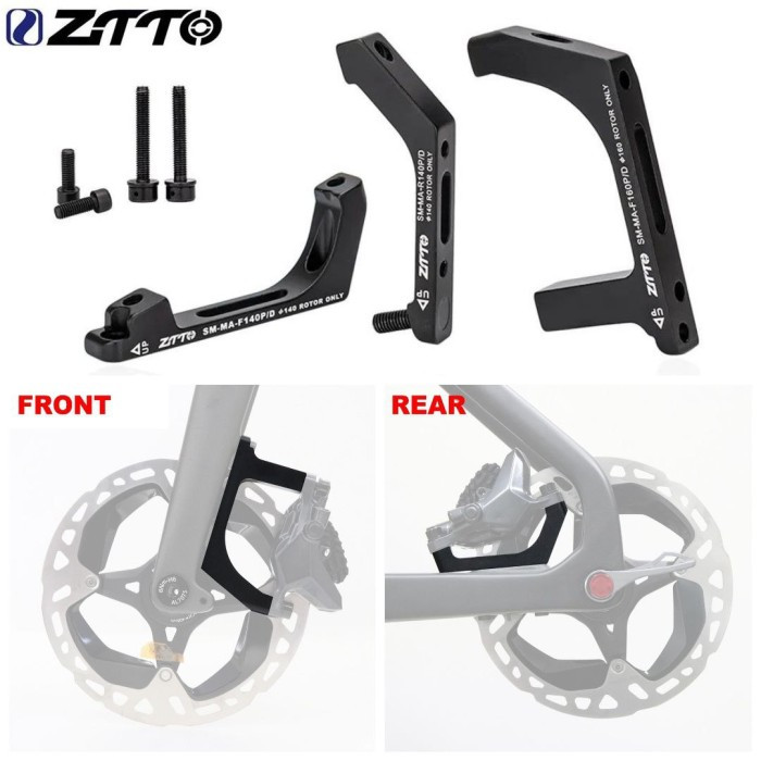 Jual ZTTO Adaptor Kaliper Disc Brake Flat Mount to Post Mount Depan ...
