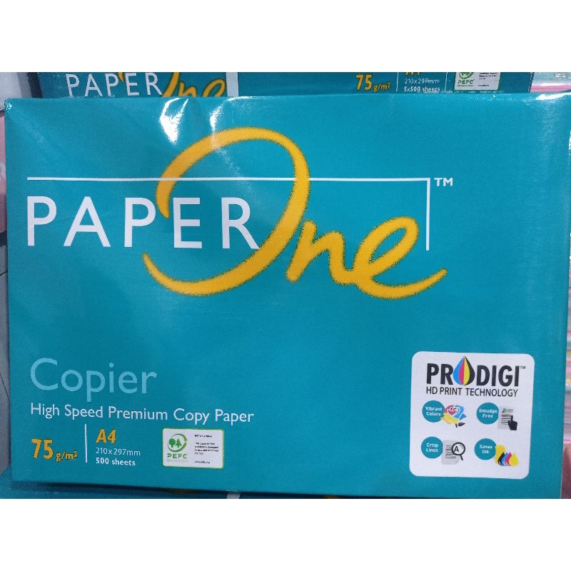 Jual Kertas HVS merek paper one 75gsm/m2 dan 80gsm isi 500sheets ...