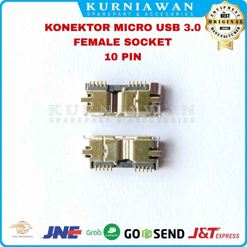 Jual Konektor Charger Micro Usb 3.0 Female Socket 10 Pin Usb Plug In ...