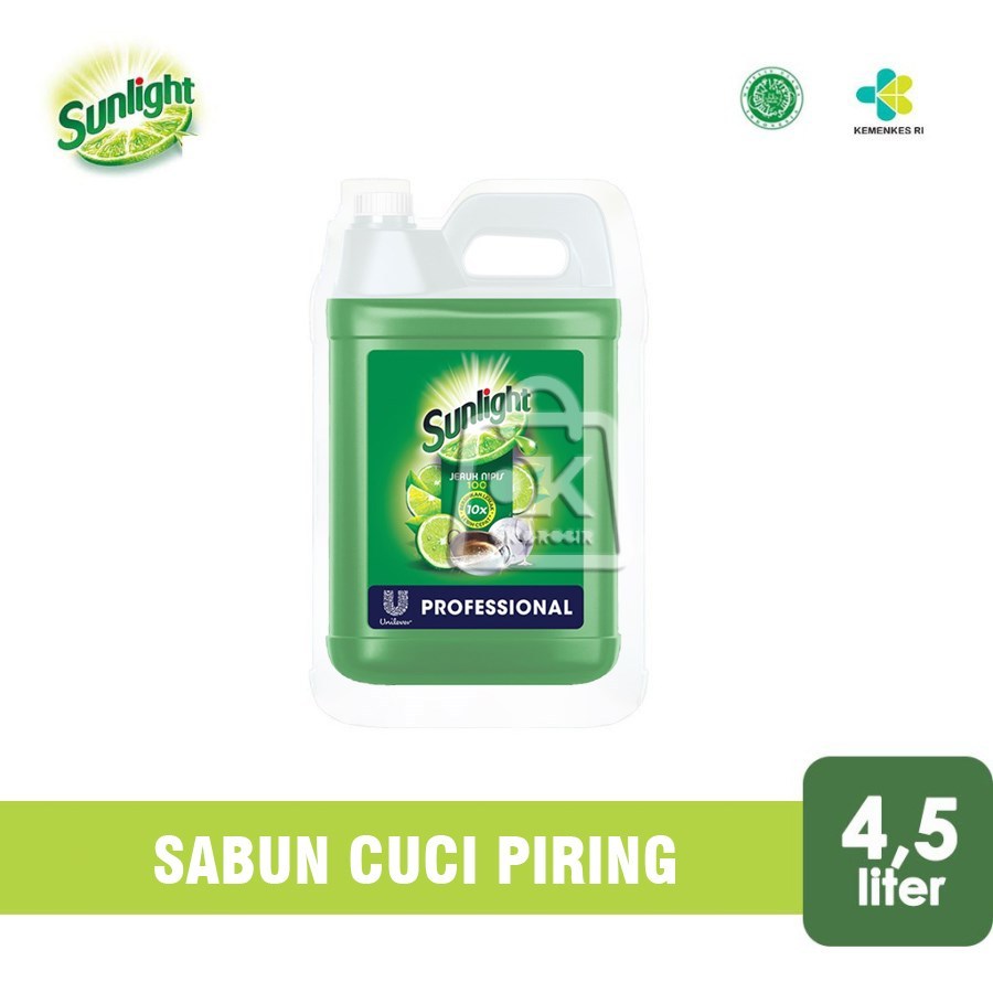Jual Sunlight Sabun Cuci Piring Jeruk Nipis Professional (Jerigen 4,5 ...