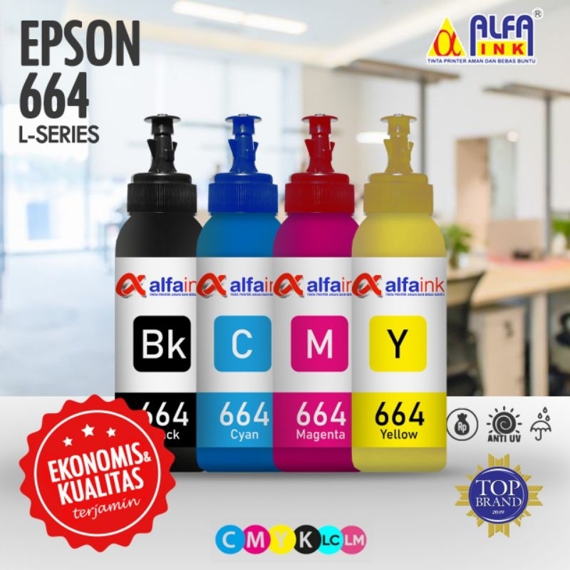 Jual TINTA PRINTER EPSON L-SERIES 664 | ORIGINAL | ALFAINK DYE BASE L Series | AMAN DICAMPUR ...