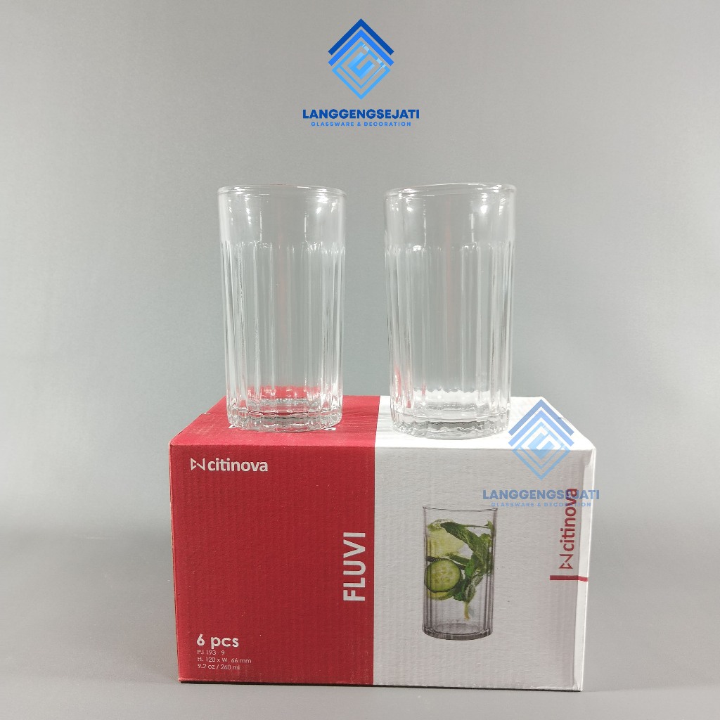 Jual [ 6 PCS ] GELAS CITINOVA FLUVI / GELAS KACA / GELAS CAFE / GELAS ...