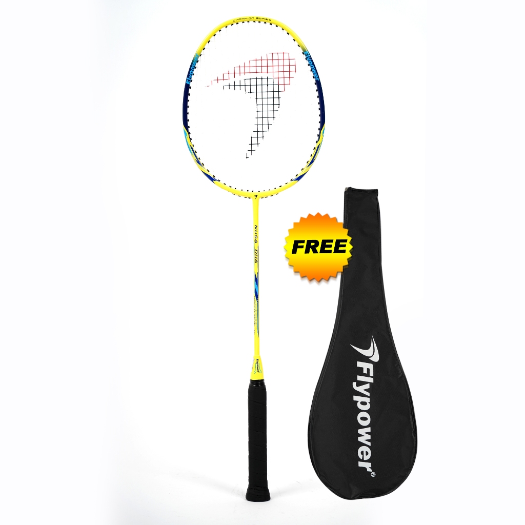 Jual Flypower Raket Badminton Nusa Dua Yellow Termasuk Senar Plus Cover ...