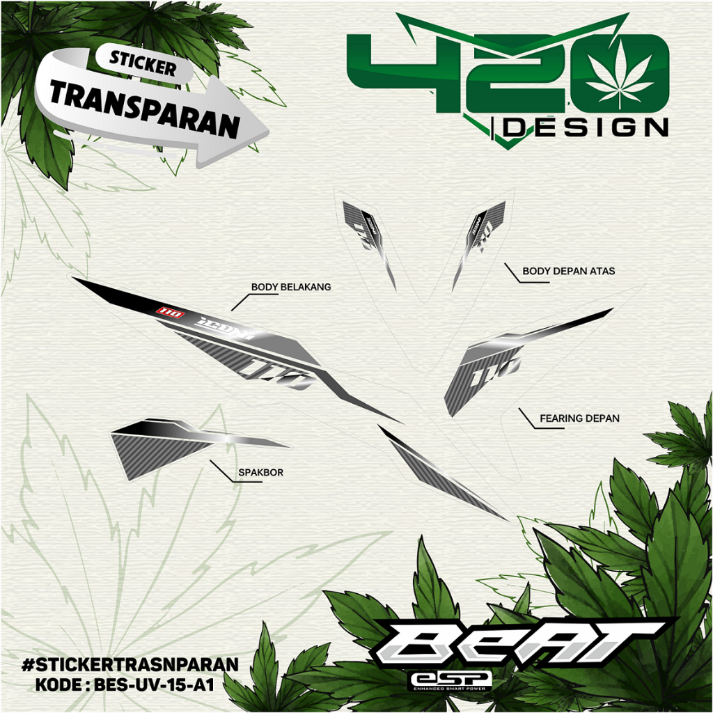 Jual Stiker Striping Transparan UV Beat ESP Lama Tahun 2017 2018 Motif ...