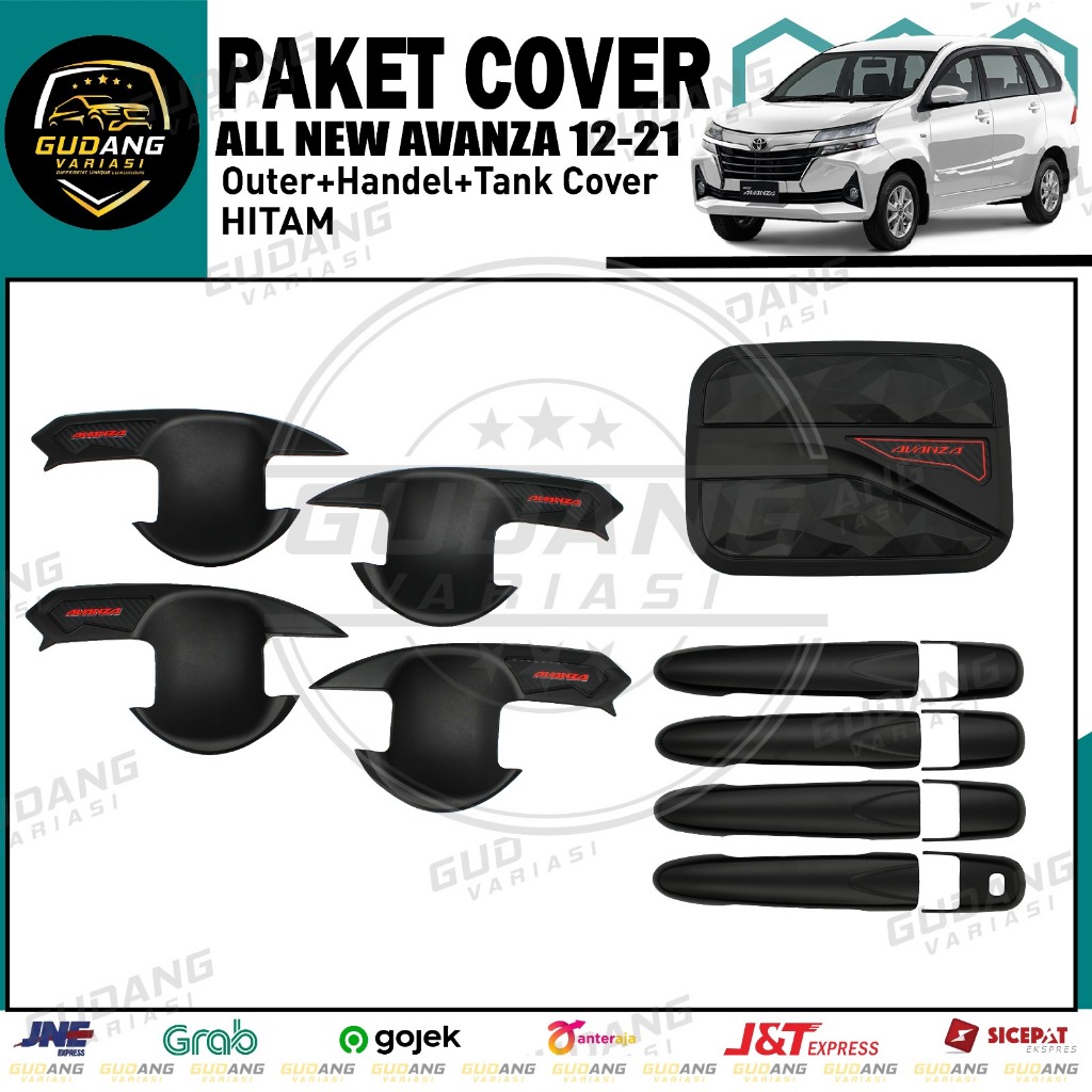 Jual Paket Outer + Handel + Tank Cover Avanza 2012-2021 Hitam & Carbon ...