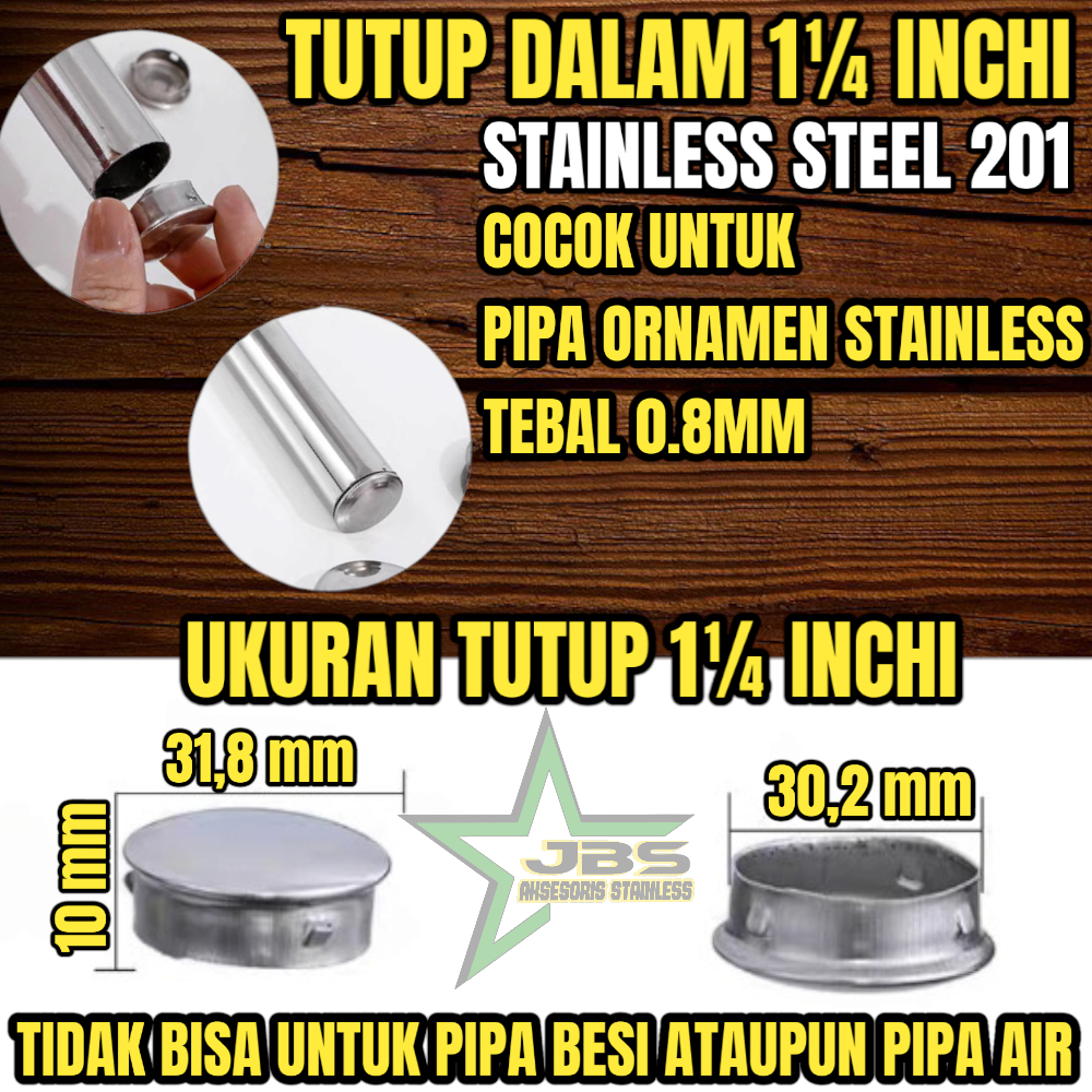 Jual DOP/TUTUP DALAM 1¼" INCH STAINLESS STEEL SUS 201 | Shopee Indonesia