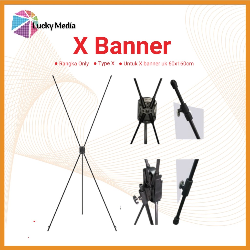 Jual X-Banner (RANGKA ONLY) Stand X Banner Hitam 60x160cm Display ...