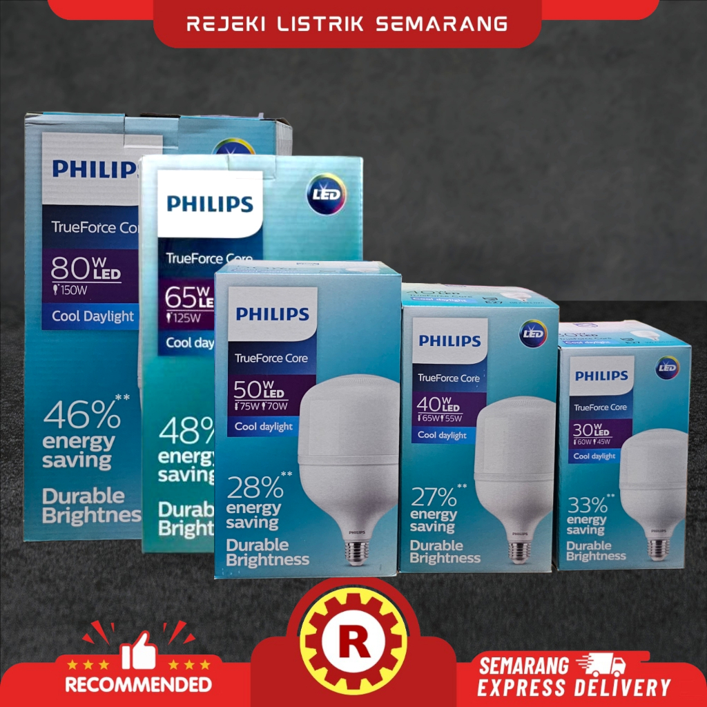 Jual LAMPU LED BULB PHILIPS TRUEFORCE CORE 30W, 40W, 50W, 65W, 80W - PUTIH | Shopee Indonesia