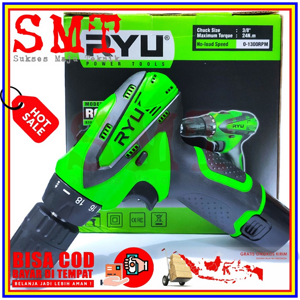 Jual Ryu Cordless Drill RCD12V-1 Bor Obeng Elektrik 10mm Obeng Listrik ...