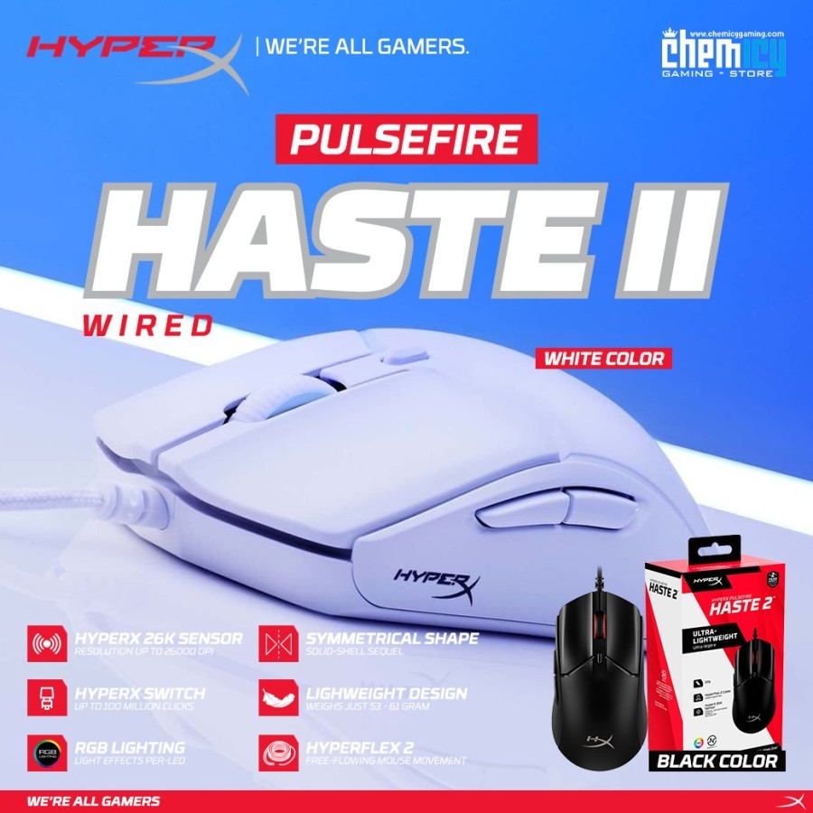 Jual HyperX Pulsefire Haste 2 Wired Lightweight Gaming Mouse | Shopee ...