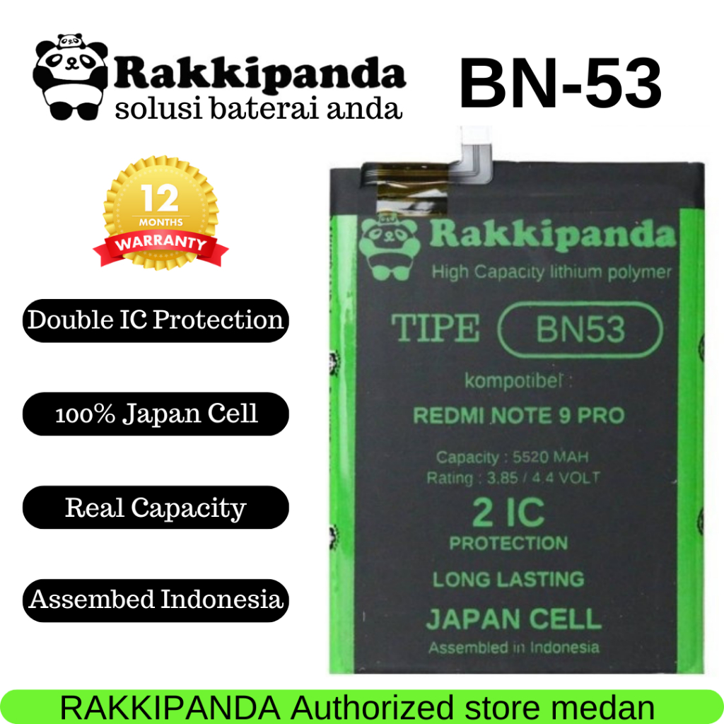 Jual BATERAI RAKKIPANDA BN53 FOR REDMI NOTE 9 PRO / REDMI NOTE 10 PRO ...