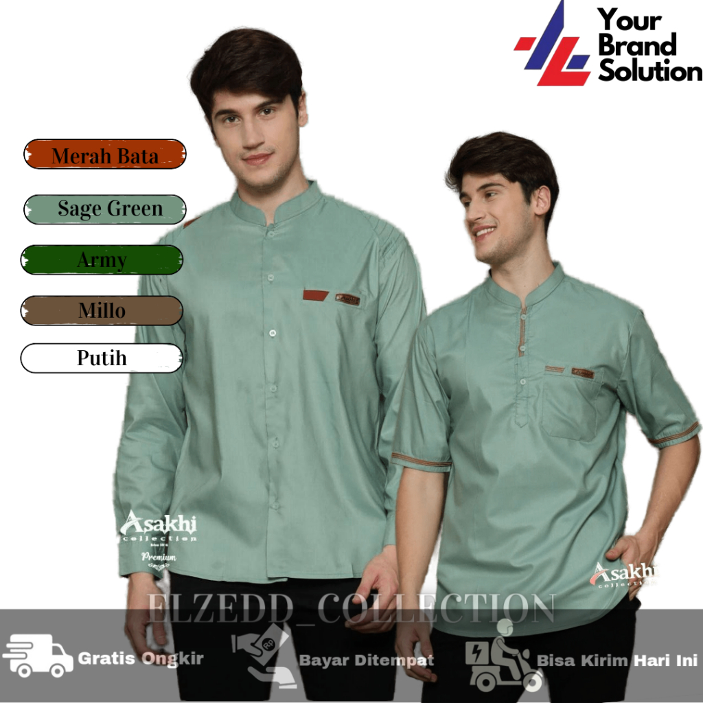 Jual Baju Koko Pria Lengan Panjang Motif Rafa Koko Dewasa Lengan Pendek ...