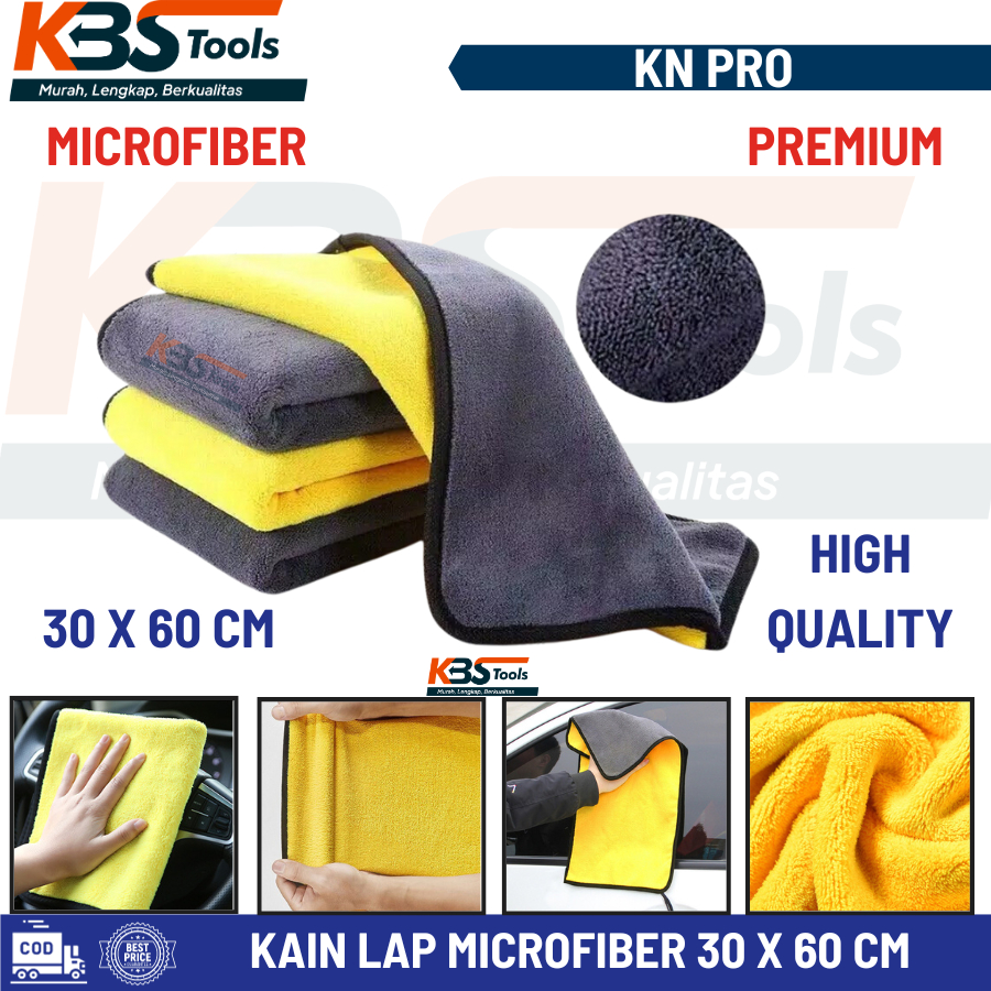 Jual Kain Lap Microfiber 30 x 60cm High Quality - Lap Mobil Motor ...