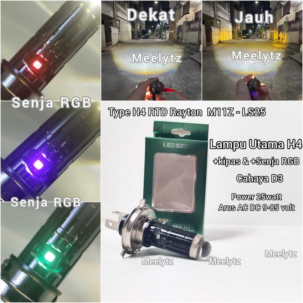 Jual Lampu Utama H4 RTD Rayton plus senja RGB Jauh Dekat D3 PUTIH ...