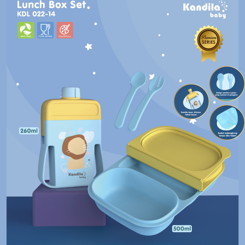 Jual KANDILA BABY LUNCH BOX SET / KDL 022-14 / 1 SET TEMPAT BEKAL MAKAN ...