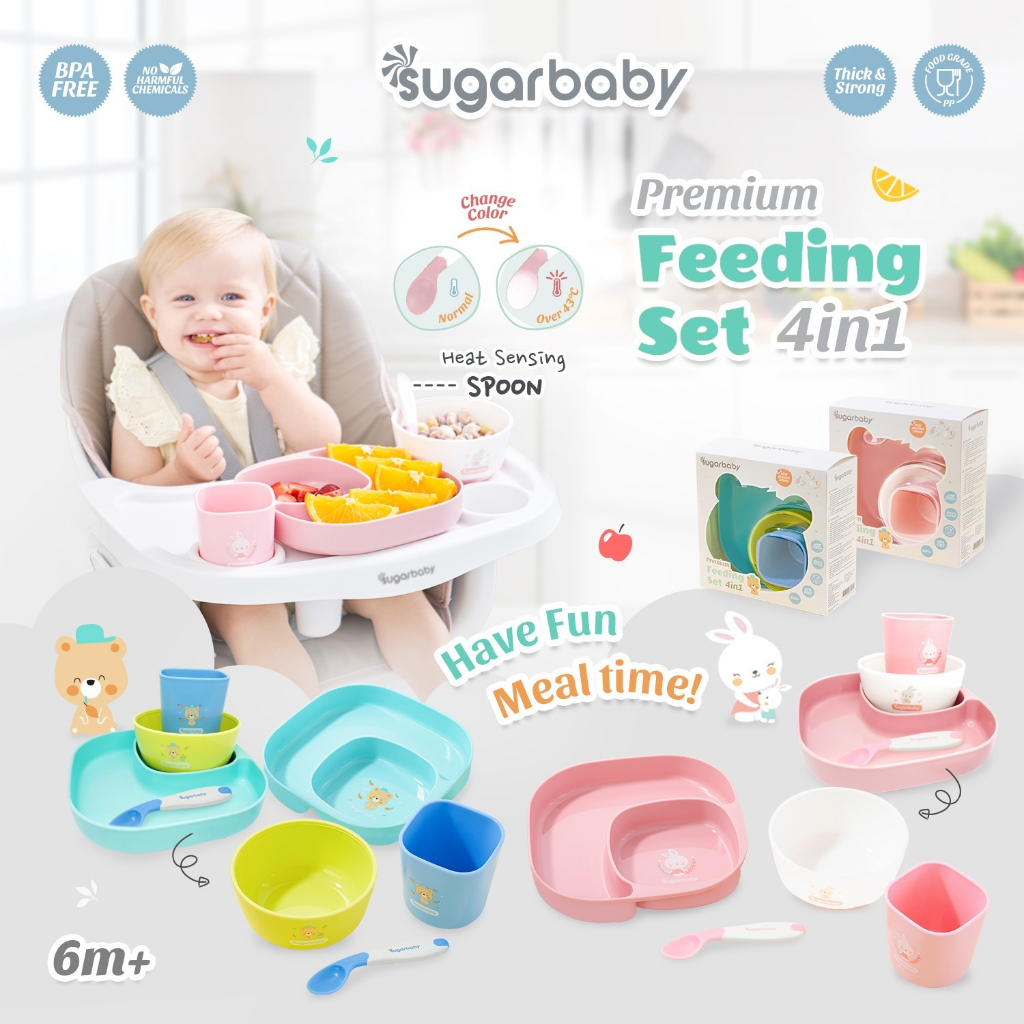 Jual Sugar baby premium 4in1 feeding set peralatan makan set bayi ...