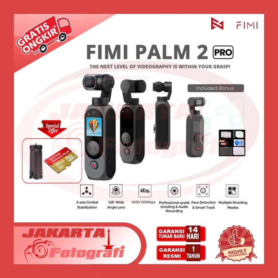 Jual XIAOMI FIMI PALM 2 PRO 3-Axis 4K HD Handheld Gimbal Pocket Cam PALM2 PRO | Shopee Indonesia