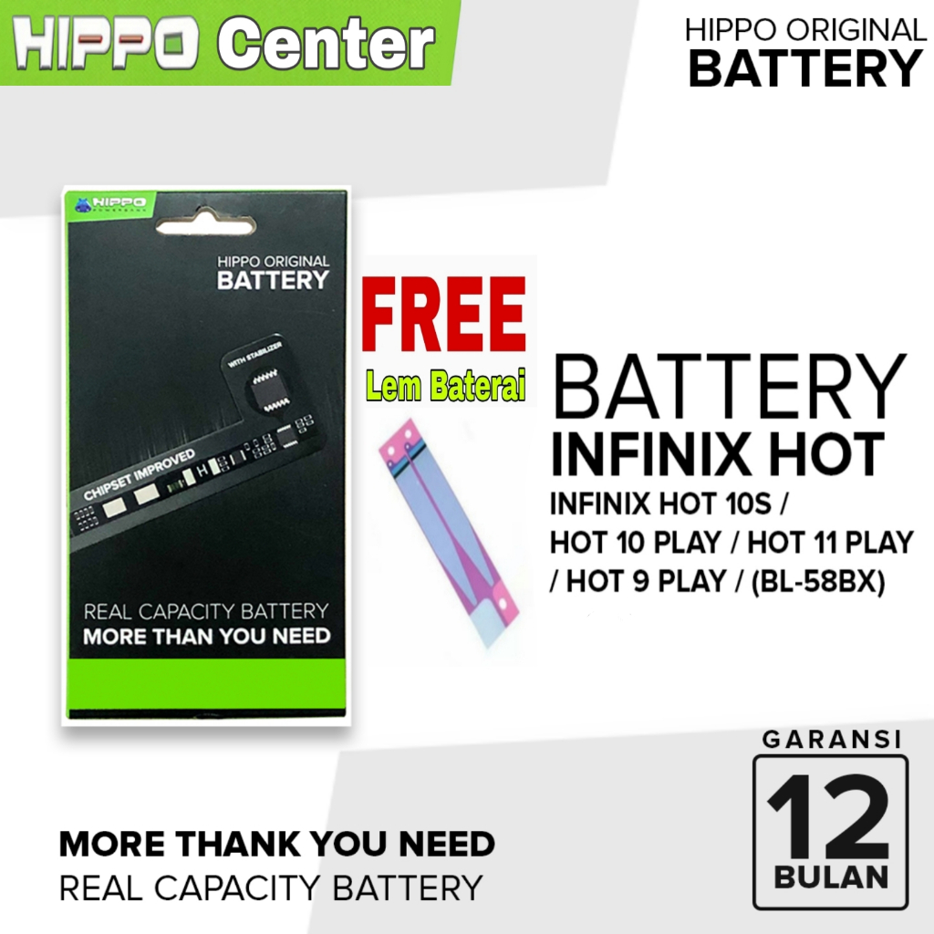 Jual Baterai Hippo Infinix Hot 10S / Hot 10 Play / Hot 11 Play / Hot 9 ...