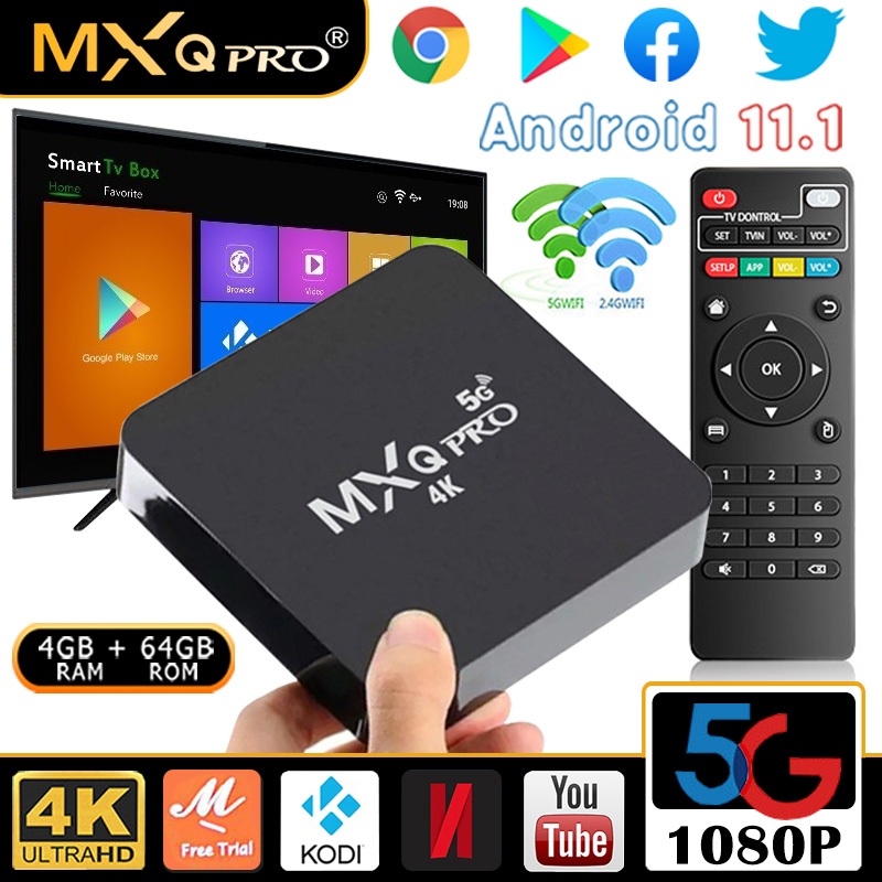 Jual android tv box mxq pro 5g 4gb+64gb 2.4g/5g support ganda wifi mendukung 4K full HD 3D Smart ...