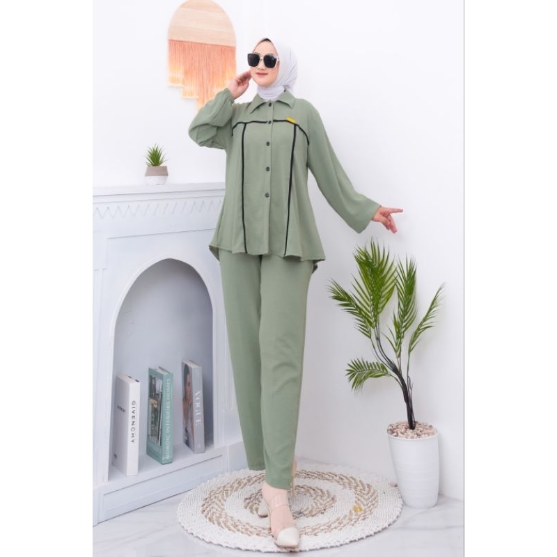 Jual BAJU ONE SET WANITA/BAJU WANITA/ONE SET SETELAN CRINKLE AIRFLOW TERBARU | Shopee Indonesia