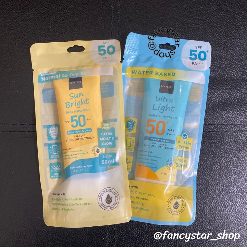 Jual [BPOM] SCARLETT Sunscreen Sun Bright Daily & Ultra Light Daily ...