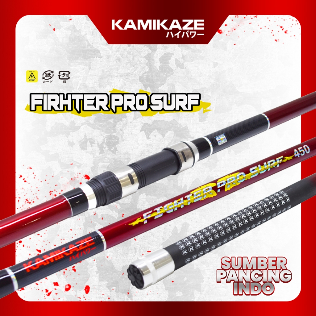 Jual Joran Pancing Sambung Tiga Kamikaze Fighter Pro Surf Spinning ...
