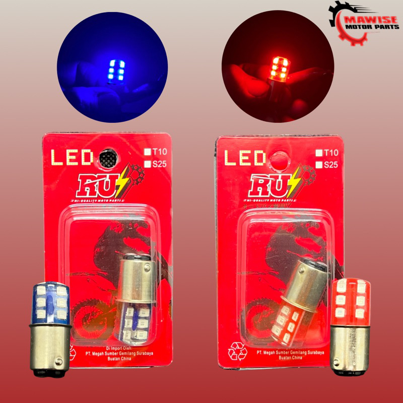 Jual DOP STOP LED JELI BIRU MERAH PUTIH - LAMPU LED STOP JELLY 12 MATA ...