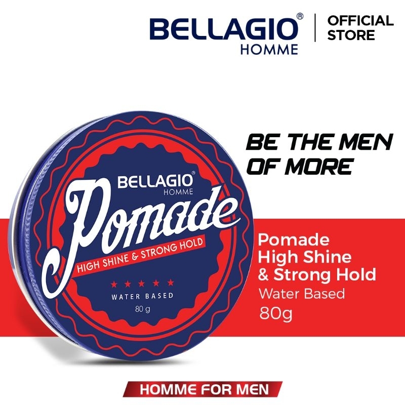 Jual BELLAGIO POMADE HIGH SHINE STRONG HOLD 80 GR | Shopee Indonesia