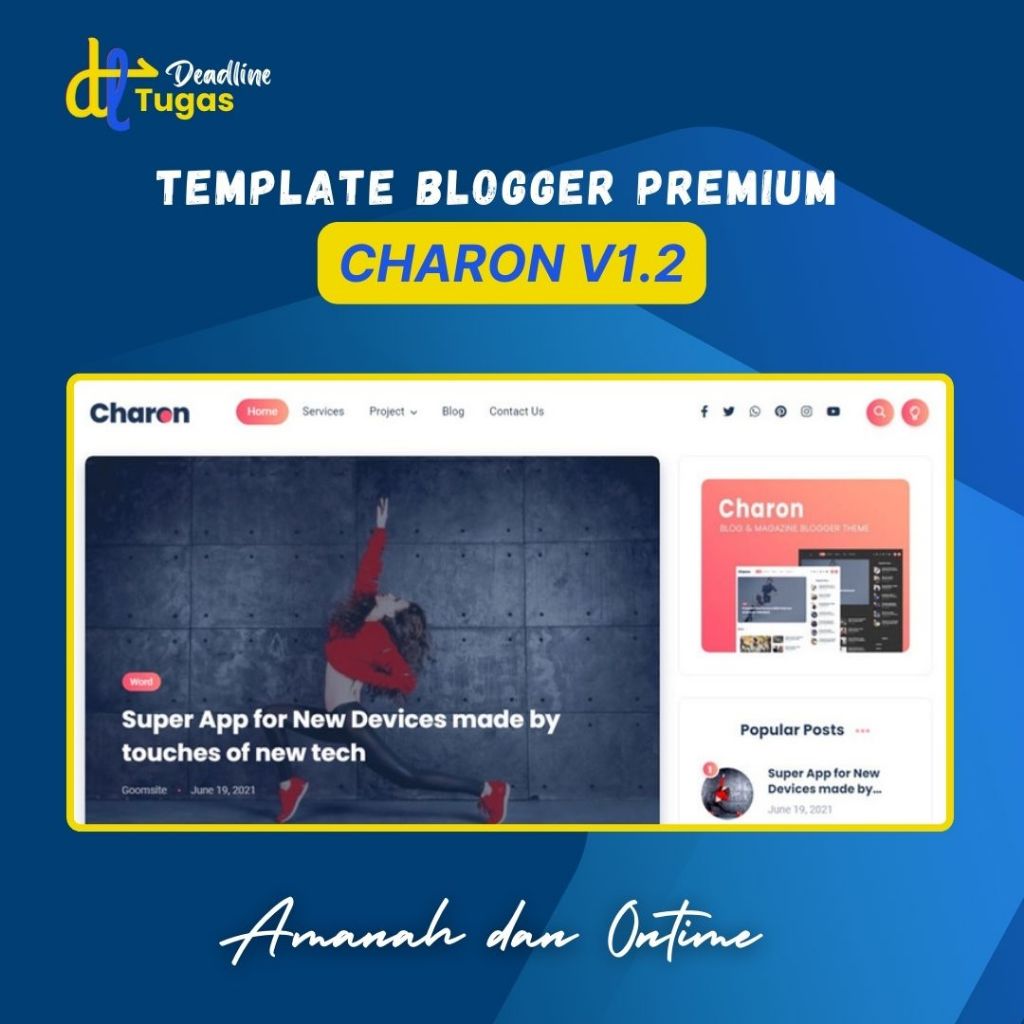 Jual Template Blogger Premium Charon v1.2 Blog & Magazine | Shopee Indonesia