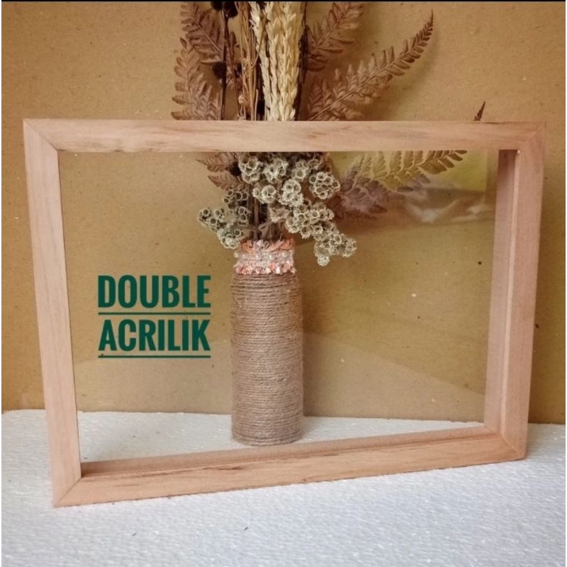 Jual Pigura Frame Foto Double Kaca Acrylic (transparan) - Box Kotak ...