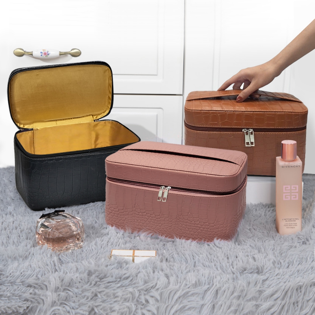 Jual Pouch make up cewek beauty case tempat alat rias wanita jumbo ...