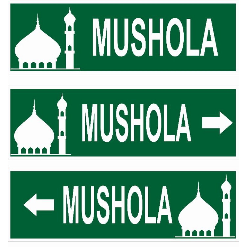 Jual Stiker sticker mushola petunjuk arah mushola anti air | Shopee ...