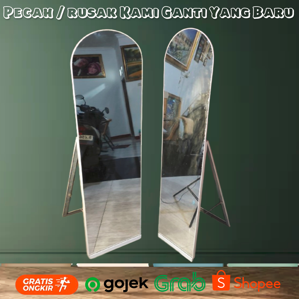 Jual Standing Mirror Bentuk Oval Ukuran 124 x 31 - 124 x 45 Cm Full ...