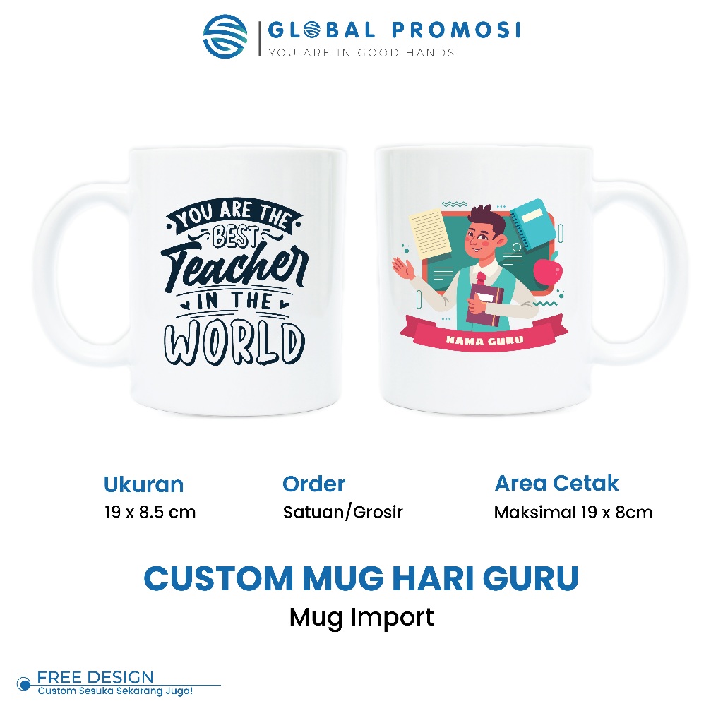 Jual Mug Custom Import Tema Guru Print Satuan Hadiah Kado Hari Guru ...