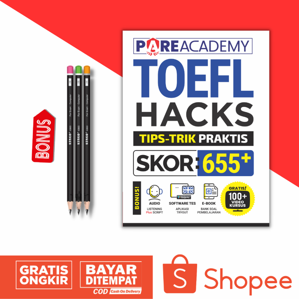 Jual BUKU BELAJAR TOEFL HACKS PARE ACADEMY / FORUM EDUKASI | Shopee Indonesia