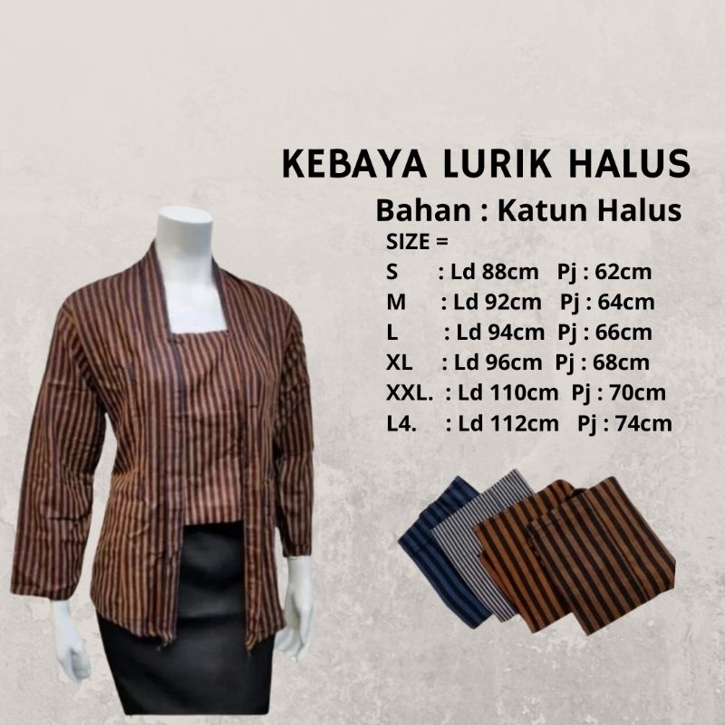 Jual KEBAYA LURIK KATUN HALUS| BAJU ADAT JAWA|DEWASA KUTU BARU KEBAYA KARTINI BY KK #KEBAYA JADI ...